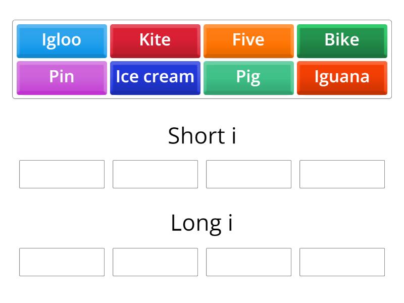 Long and Short (Vowel I) - Group sort
