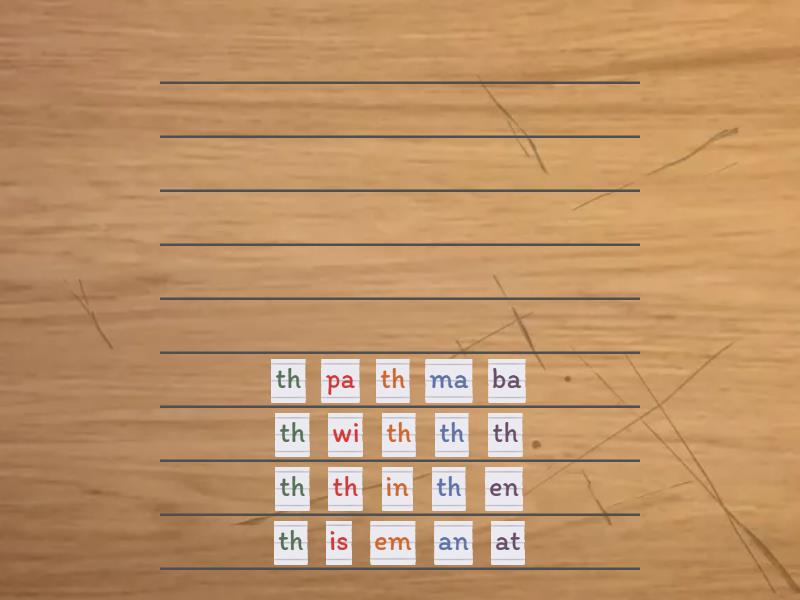 Digraph: th Word Builder - Word magnets