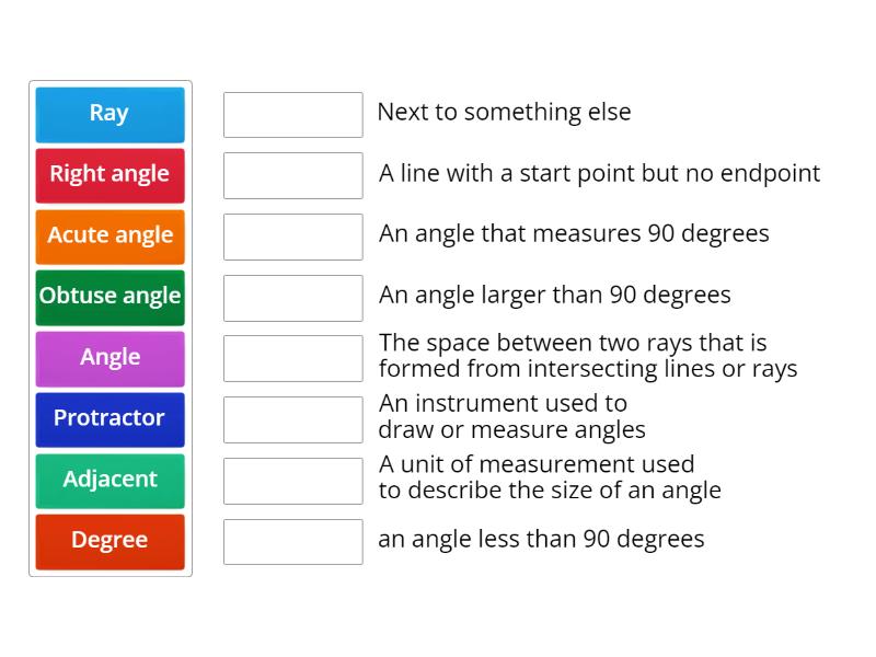 Angle Vocabulary Review - Match up