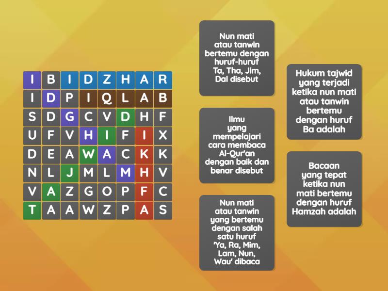 Game Tajwid - Wordsearch