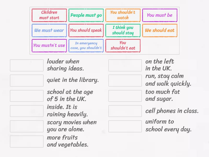 S5. Modal verbs - Match up