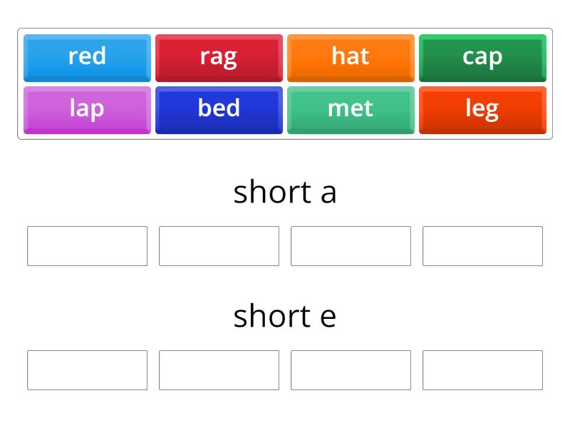 short vowel sort - Ordenar por grupo