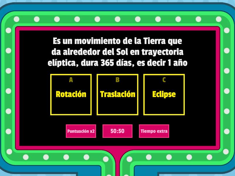 La Tierra, la luz del Sol y la Cara oculta de la Luna - Gameshow quiz