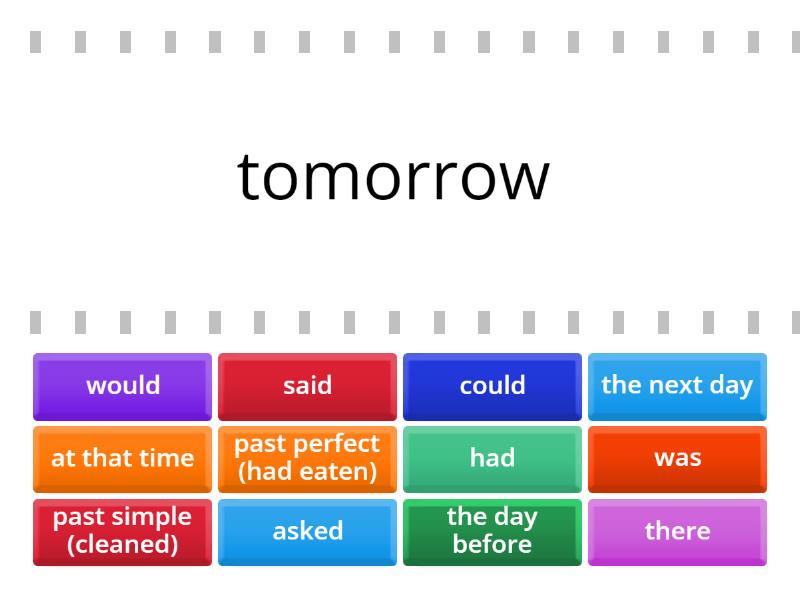 MG1.3 - U12 - Grammar - Match the direct and indirect ( reported ...