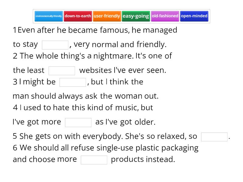 6C compound adjectives - Complete the sentence