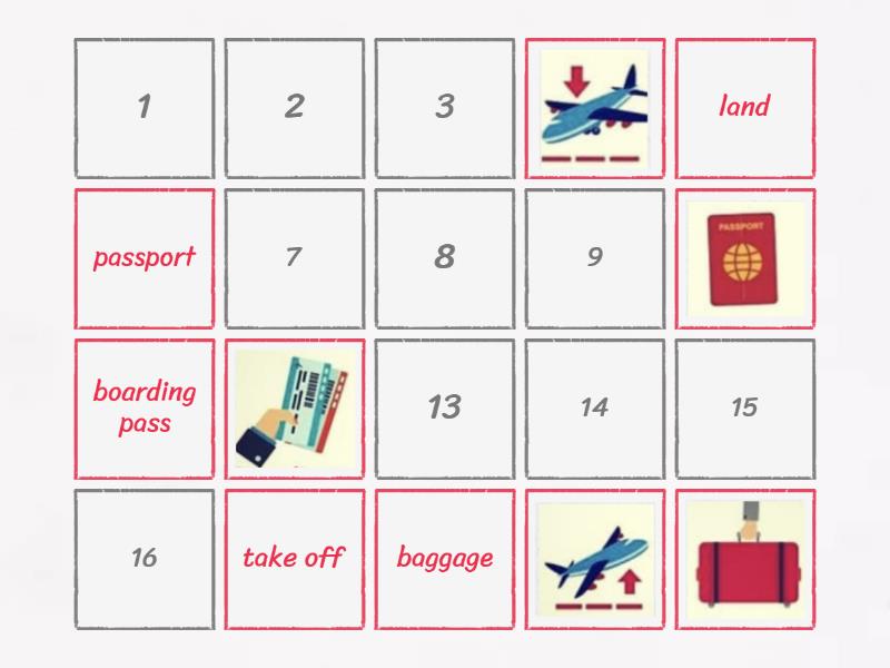 At the airport: Vocabulary - Matching pairs