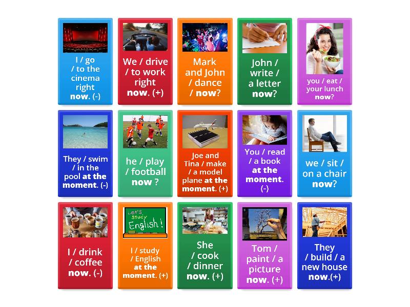 Present Continuous: Make Sentences - Flip tiles