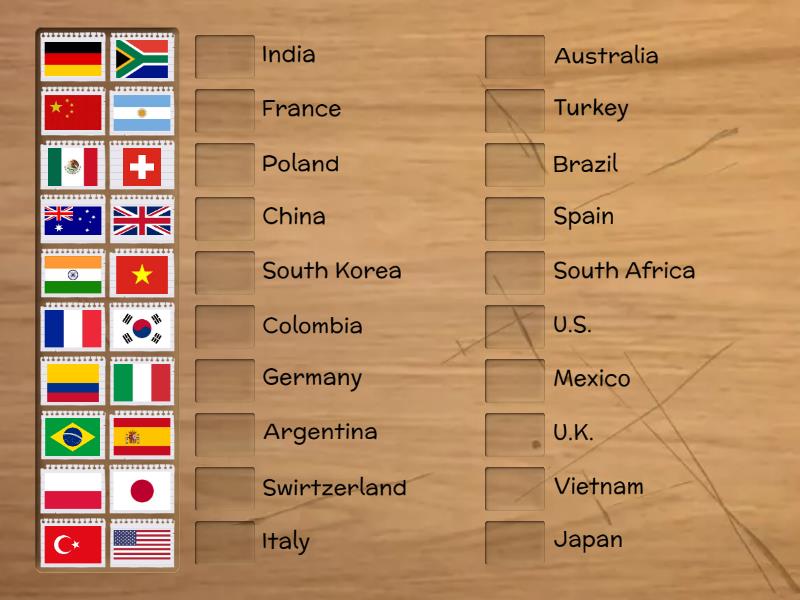 Flags - Une las parejas