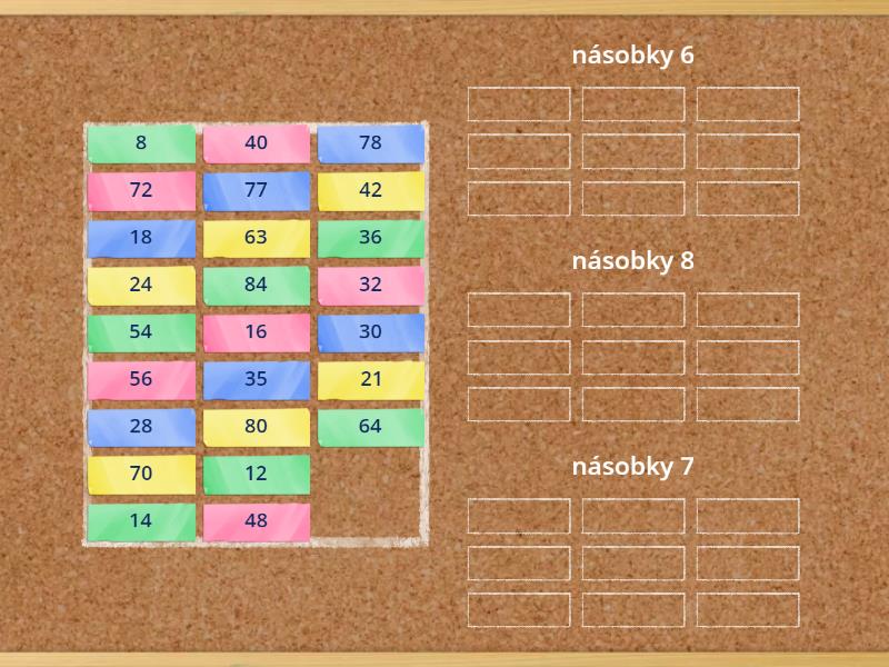 násobilka - Group sort