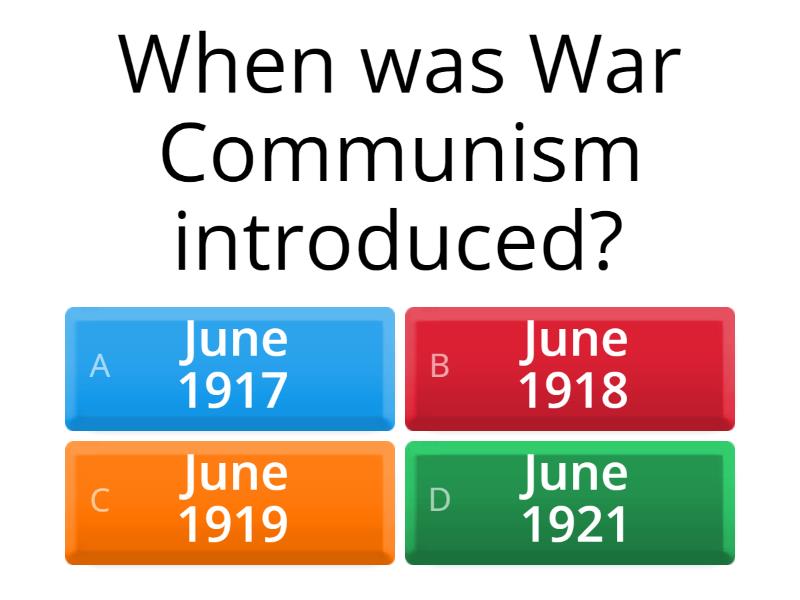 War Communism - Cuestionario