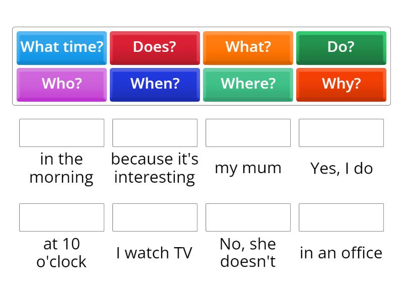 Wh questions - Match up