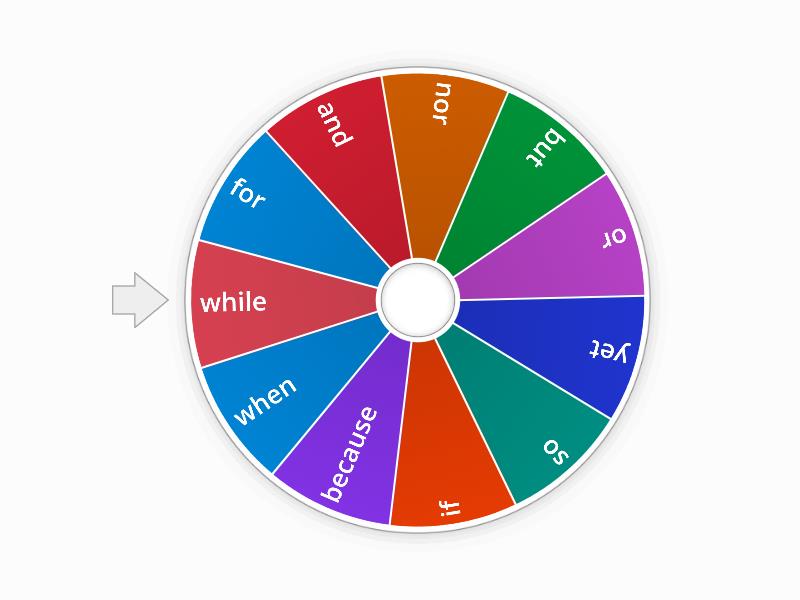 Conjunctions - Spin the wheel