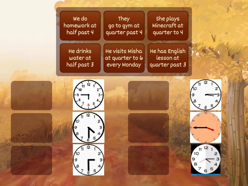 present simple + time - Match up