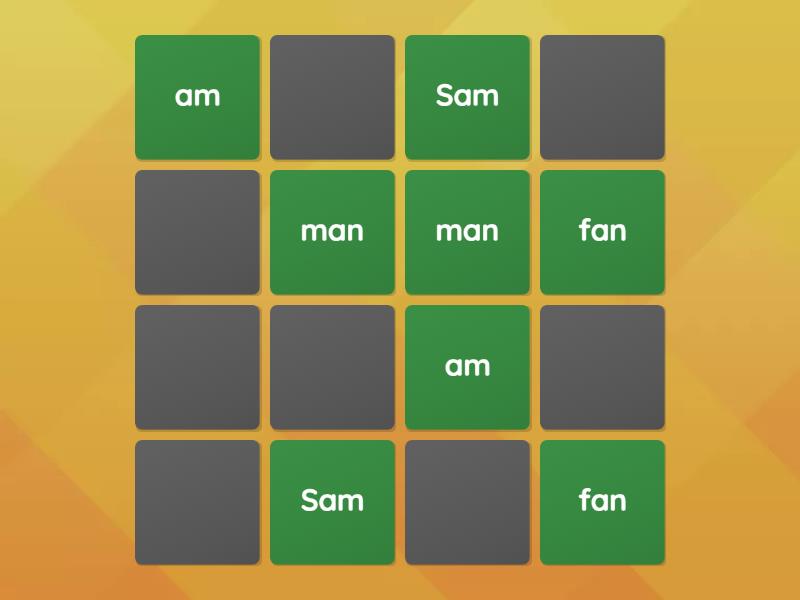 Memory Game, Welded Sounds all, am, an - Matching pairs