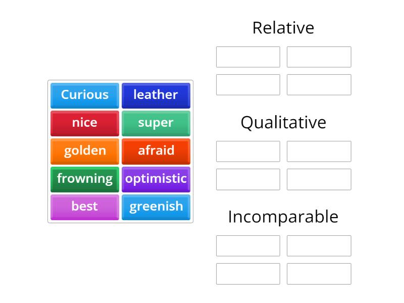 Adjectives - Group sort