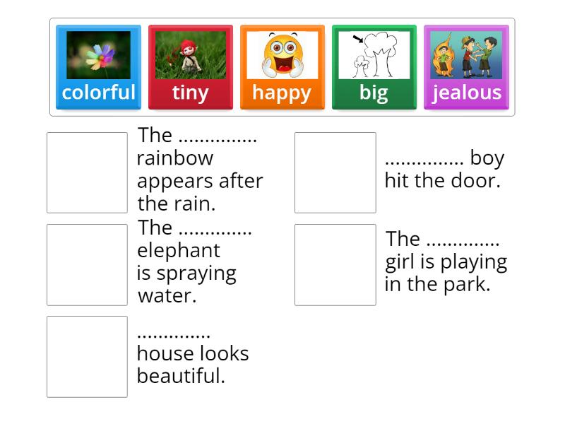 Adjective Matching Game - Une las parejas
