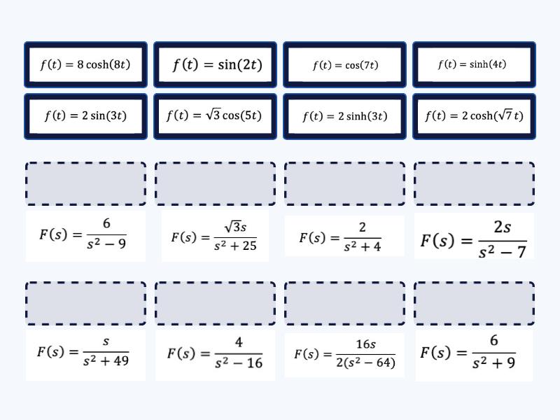 Inverse Laplace - Trig Functions - Une las parejas
