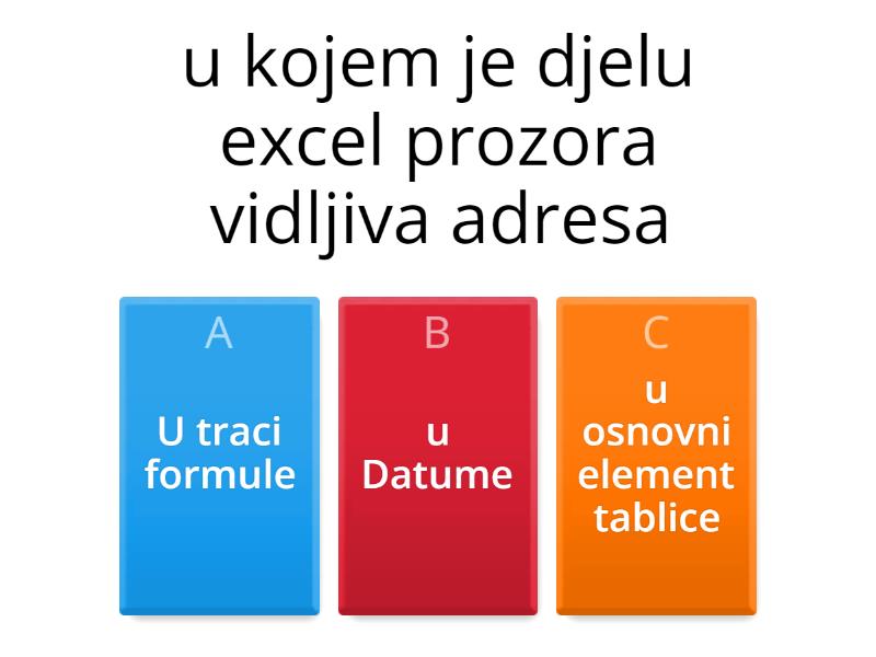 informatika: excel - Cuestionario