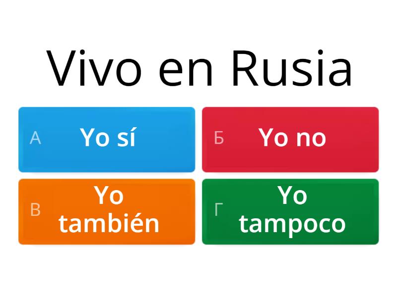 también/tampoco - Cuestionario