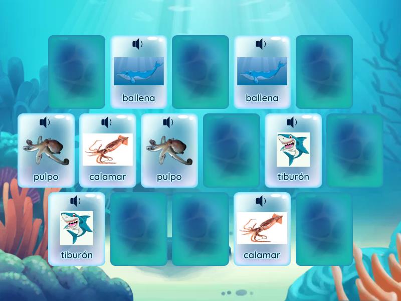 Animales marinos. juego de memoría - Matching pairs
