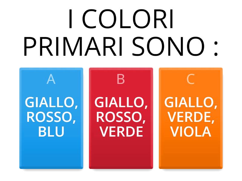 INSIEME - I COLORI PRIMARI E SECONDARI - Cuestionario