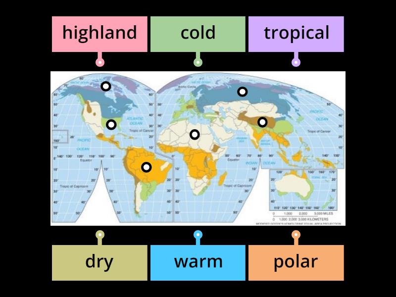 5.1 Climate Regions Map - Labelled diagram