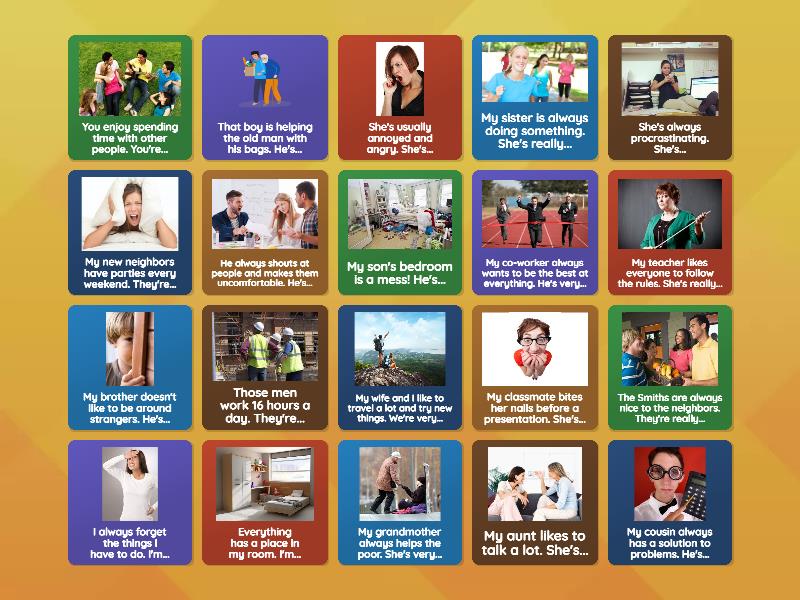 II7 - Personality adjectives - Flip tiles