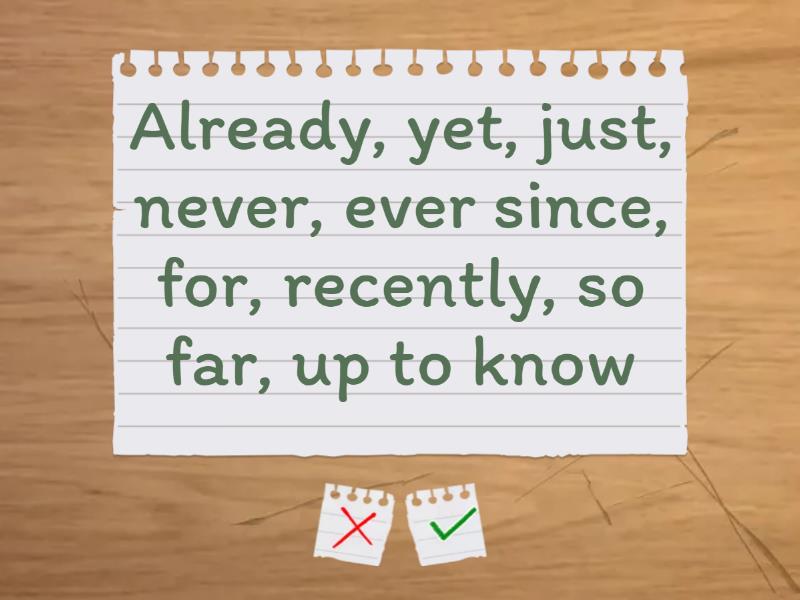Past Simple or Present Perfect - Flash cards
