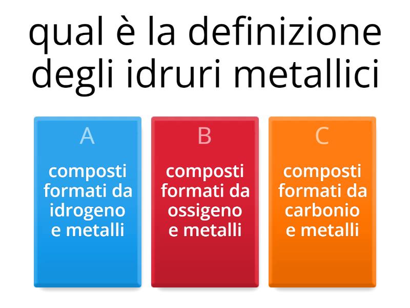 IDRURI METALLICI - Quiz