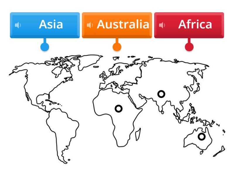 Identify the continents - Labelled diagram