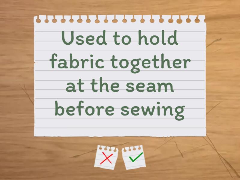 Hand - Sewing Vocabulary Terms - Flash cards