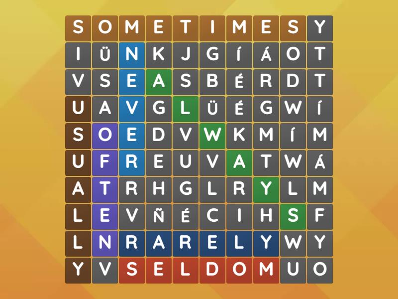 Letter soup about Adverbs of Frequency by Paola D.S - Wordsearch