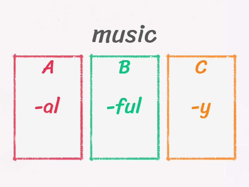 Word Formation -al, -ful, -y - Quiz