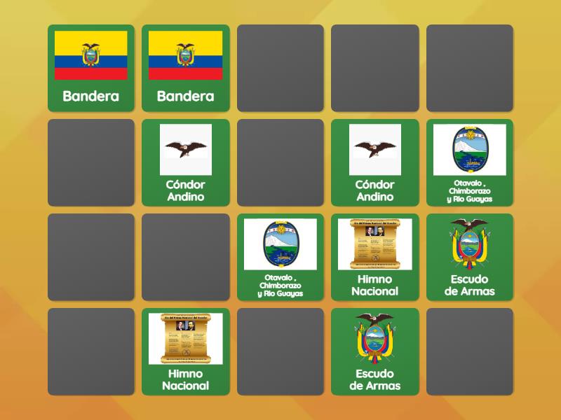 Simbolos patrios y partes del Escudo - Matching pairs