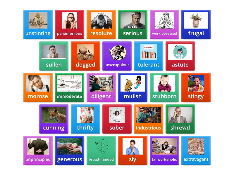 Personality traits. Advanced - Fichas giratorias