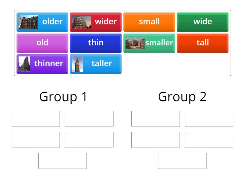 comparative adjectives - Group sort