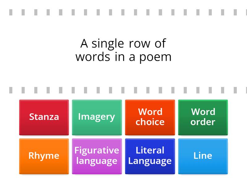 Poetry vocabulary - Find the match