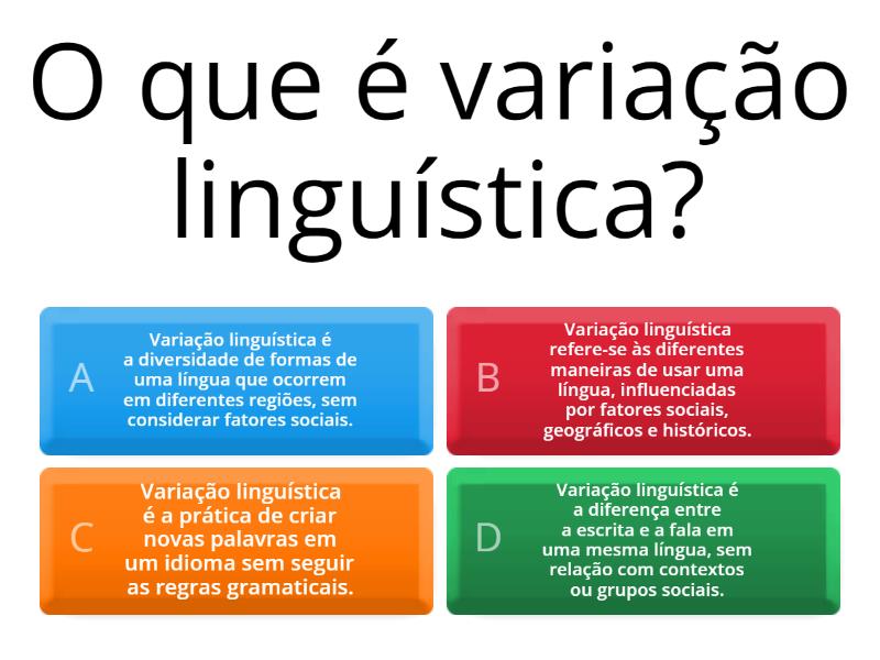 Variação Linguística - Quiz