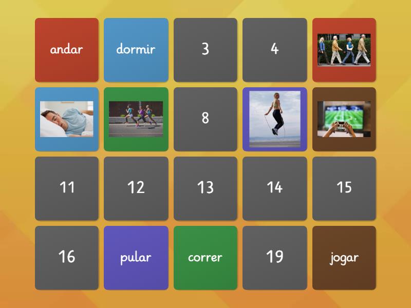 jogo dos verbos - Matching pairs