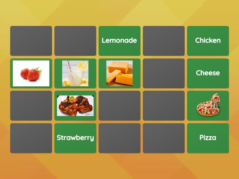 Food memory game - Matching pairs