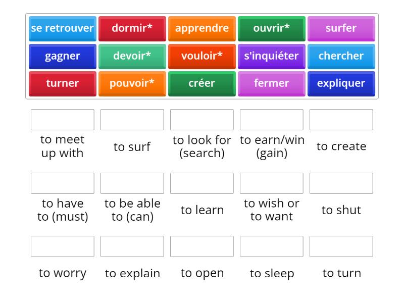 French Infinitives part 2 - Match up