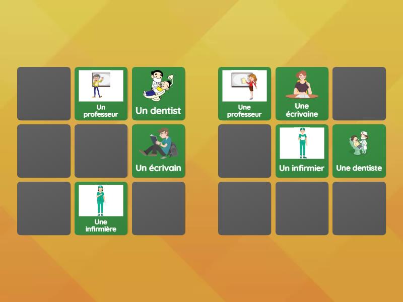 les professions - Parejas