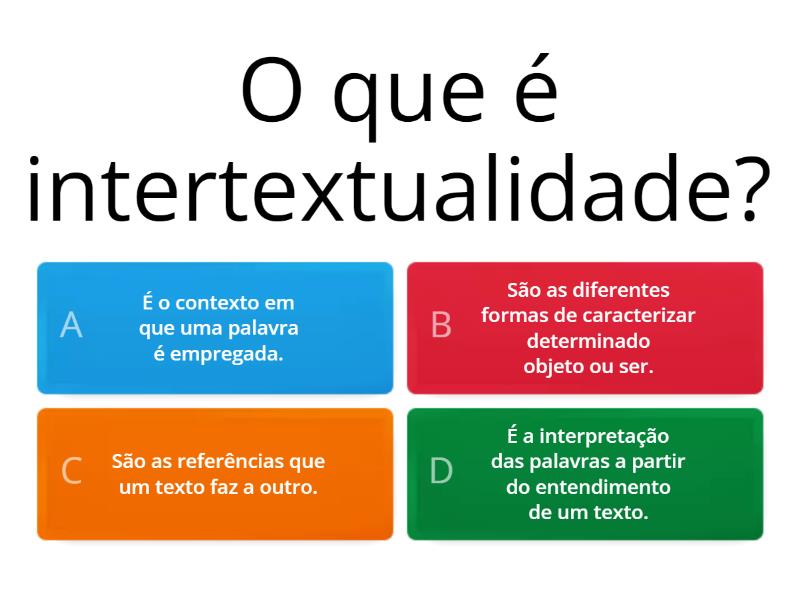 Intertextualidade - Cuestionario