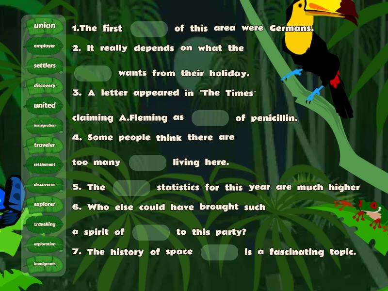 the world down under - Complete the sentence