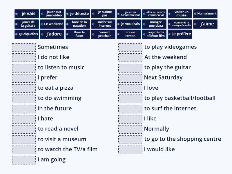 Qu’est-ce que tu aimes faire? Part 1 - Associação