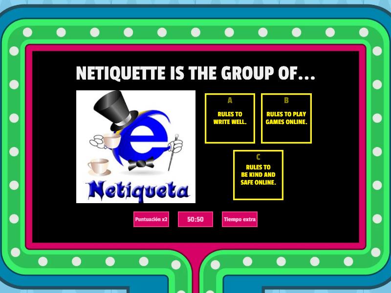 NETIQUETTE AND DIGITAL SAFETY - Gameshow quiz