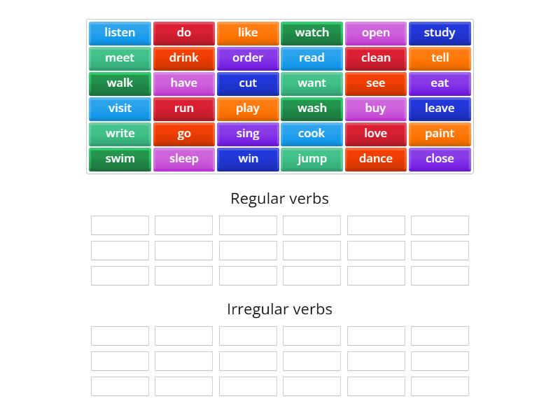 Regular vs irregular verbs - Group sort
