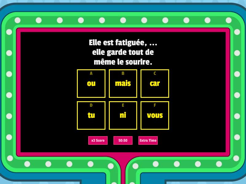 Conjonctions de coordination (mais, ou, et, car, ni, or, ainsi que, c ...