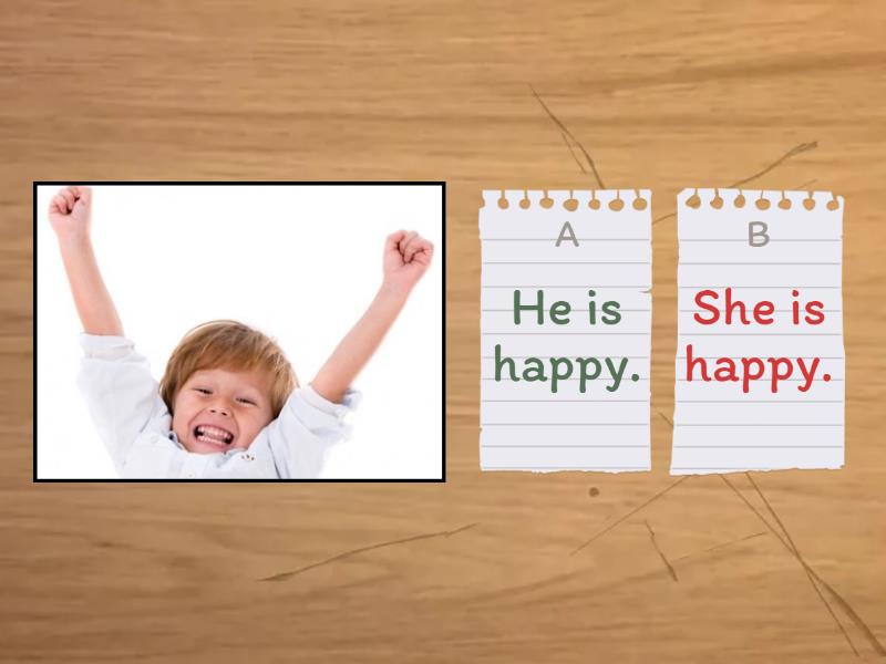 He/She is happy. - Quiz