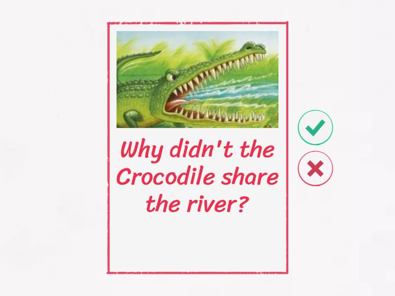 The Selfish Crocodile: Comprehension questions. - Tarjetas flash
